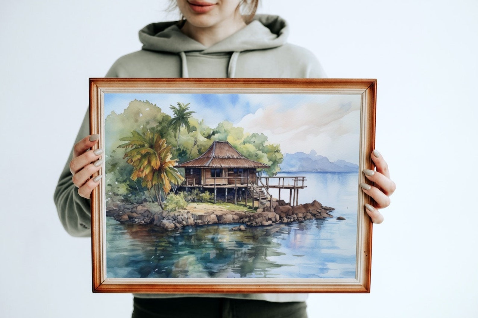 Colorful Tropical Beach Hut | Printable Ocean Art and Beach Prints ...