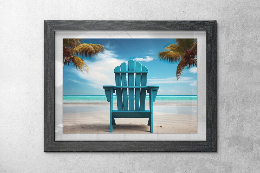 Chair on a Tropical Beach | Printable Ocean Art and Beach Prints ...