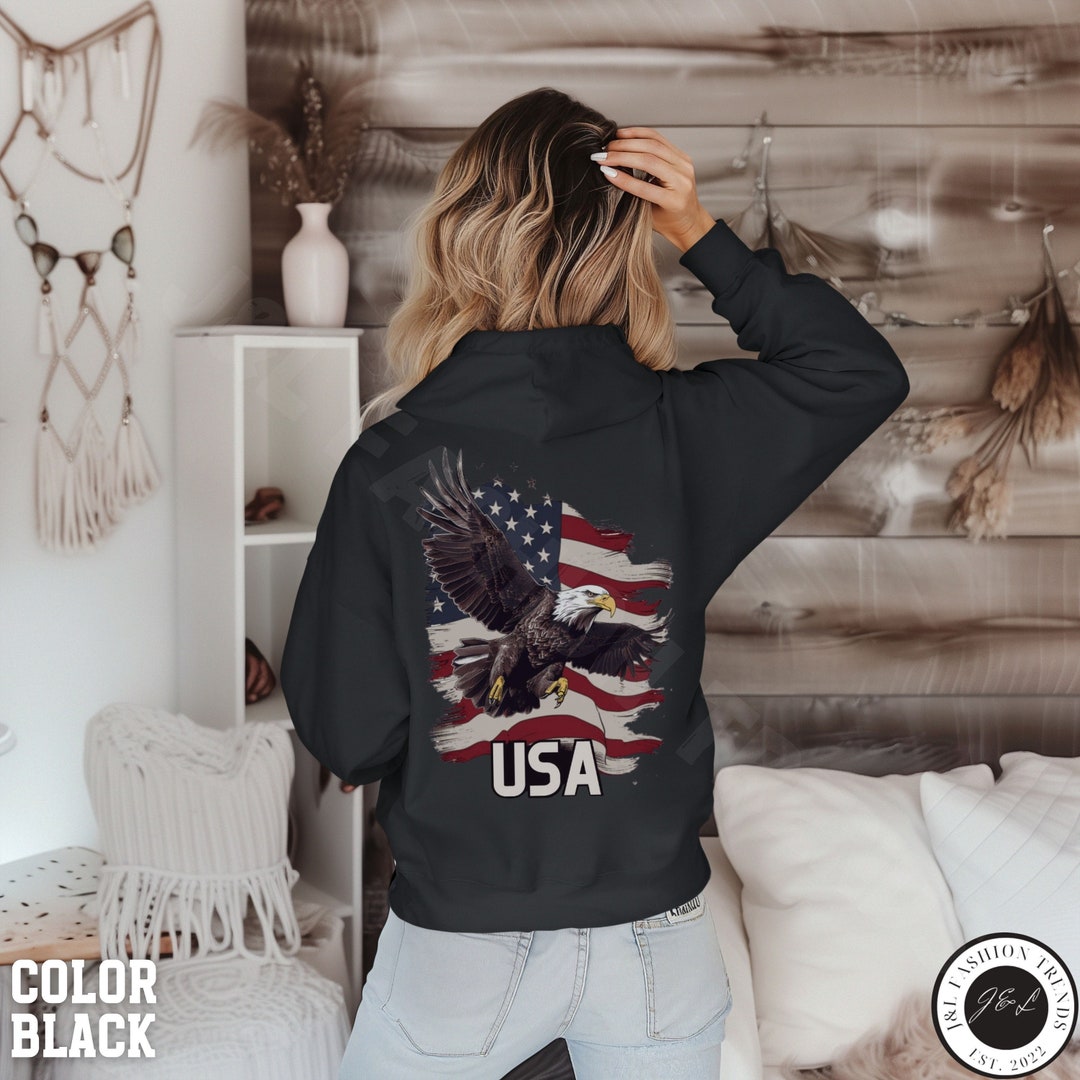 American Bold Eagle Memorial Day Hoodie Patriotic Sweater Clothing for ...