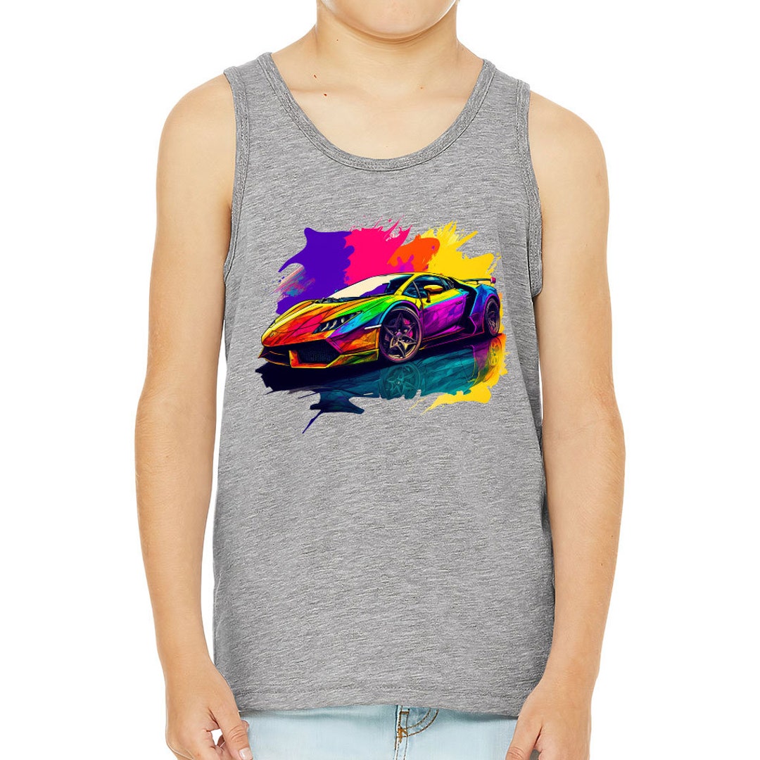 Car Print Kids' Jersey Tank Colorful Sleeveless T-shirt Illustration ...