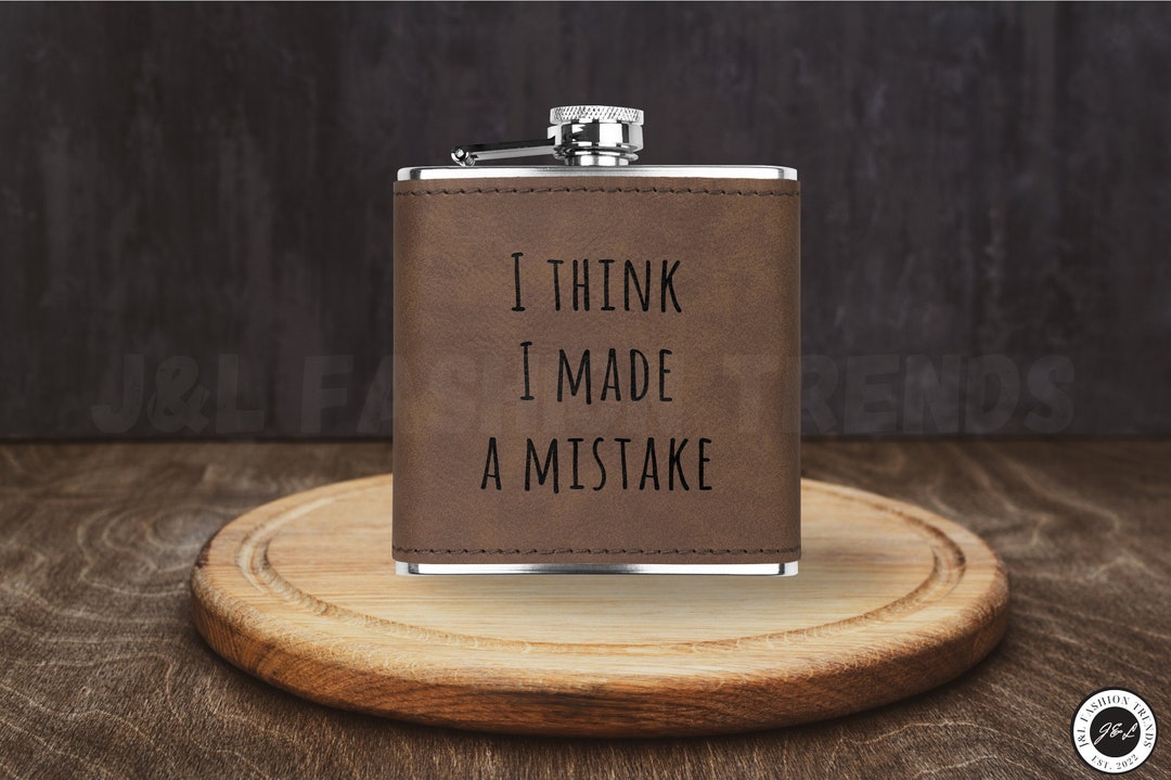 Funny Groom Flask: Laser Engraved Leather Stainless Steel Flask - Etsy