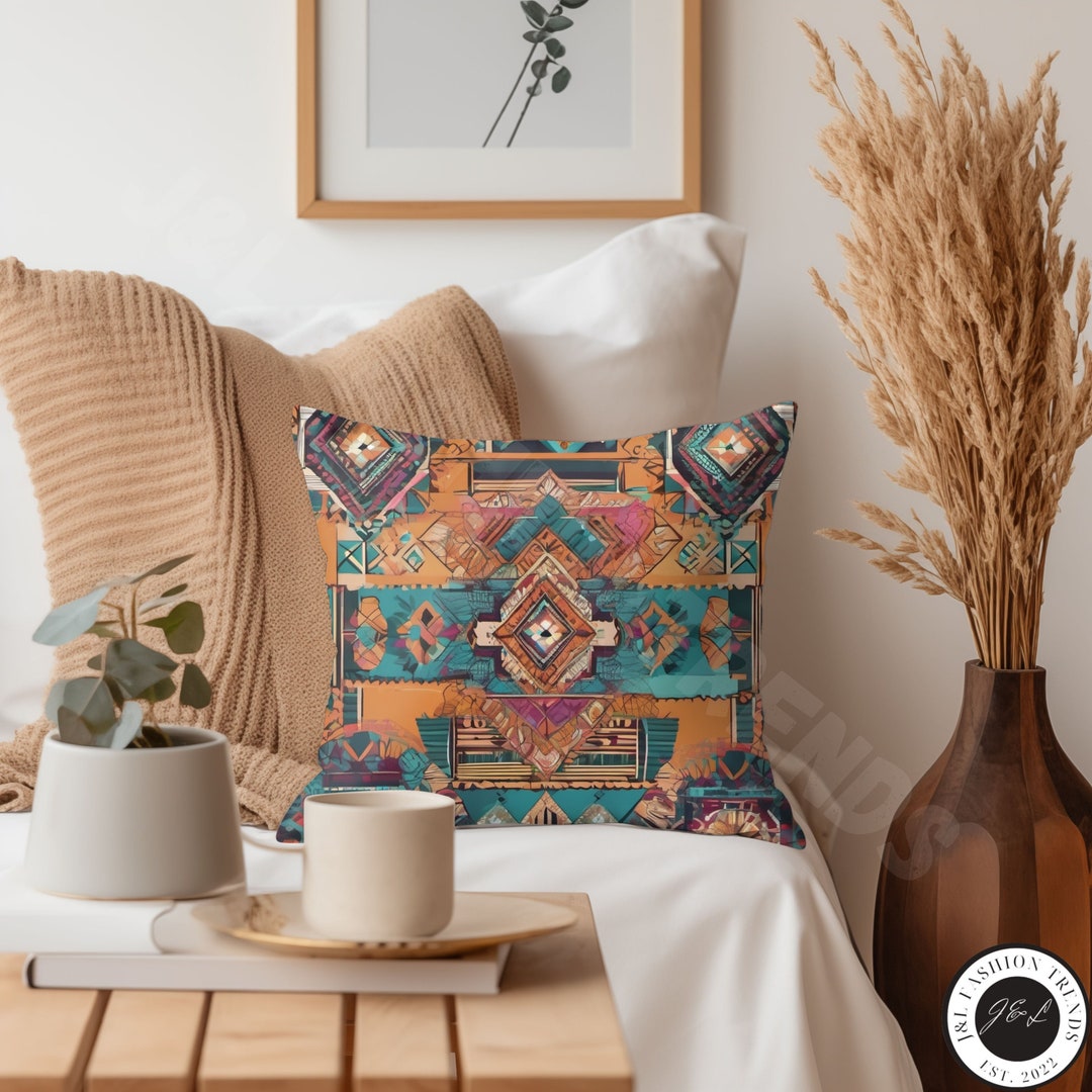 Bohemian Outdoor Pillows With Pillow Cover, Boho Style Throws ...