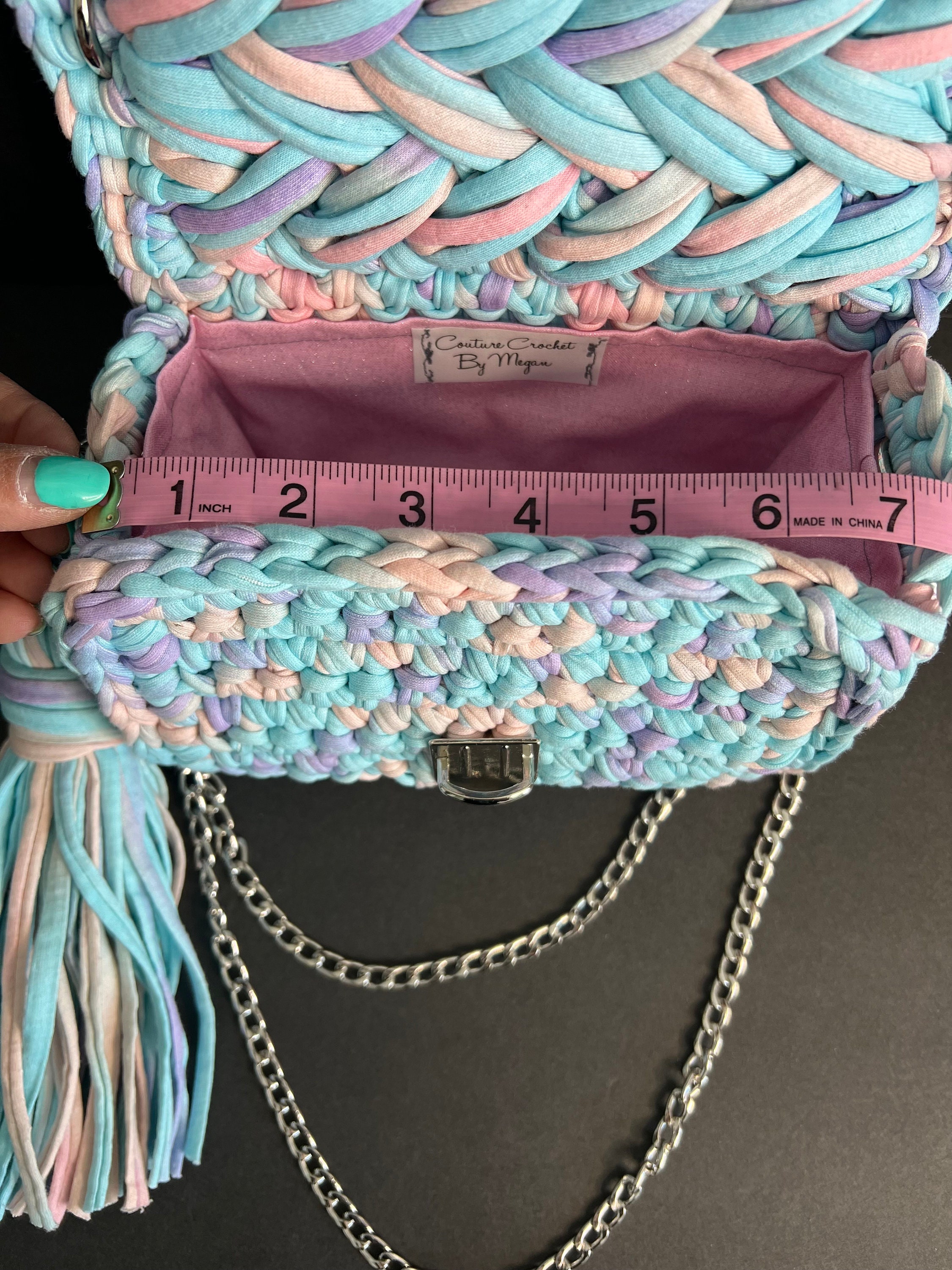 Rainbow Crochet Puff Bag - Etsy