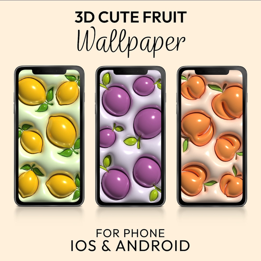 3D Cute Fruit Phone Wallpaper, iPhone Wallpaper, Ios and Android ...