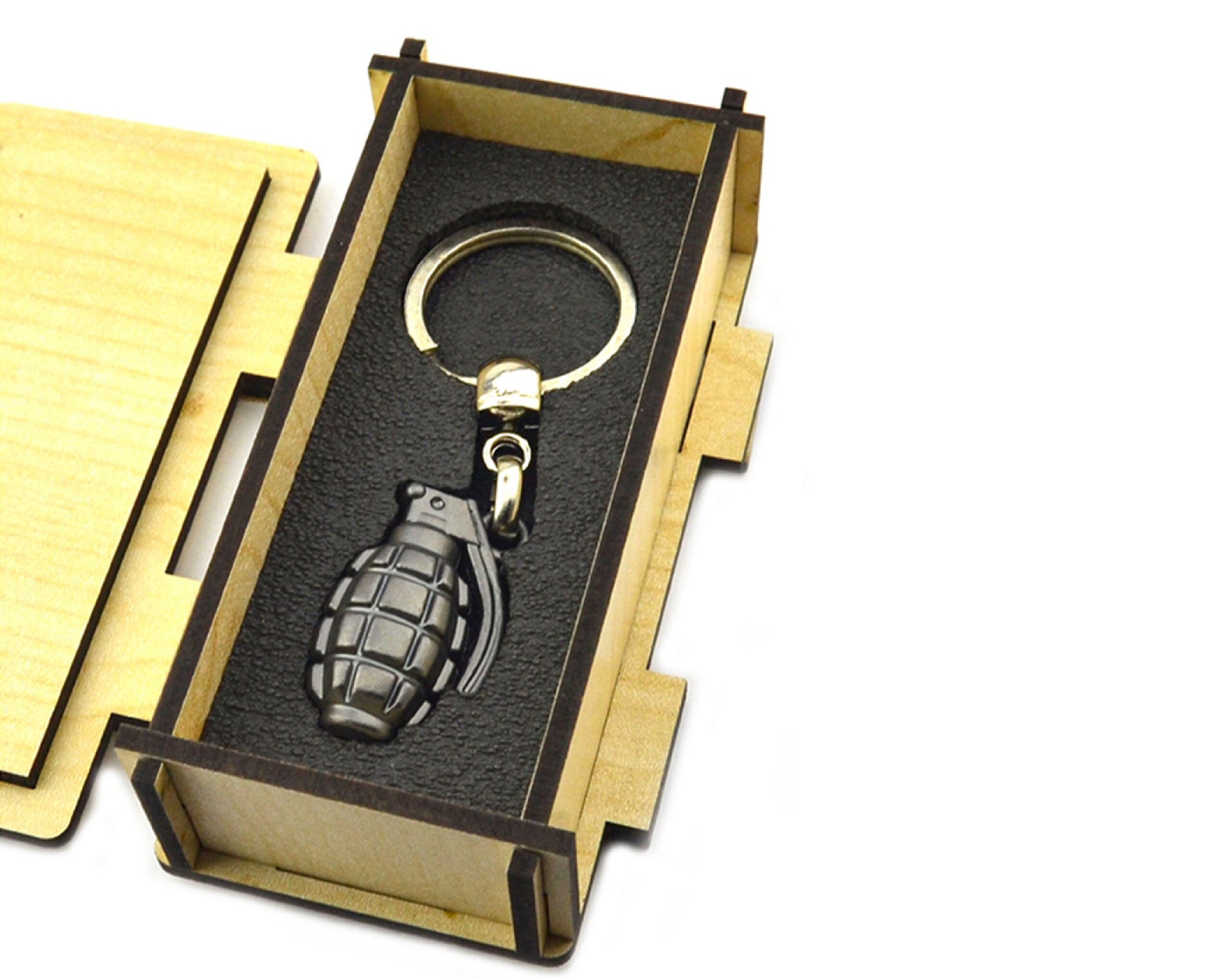 Grenade Keychain in Wooden Box for Gun Enthusiast Husband - Etsy