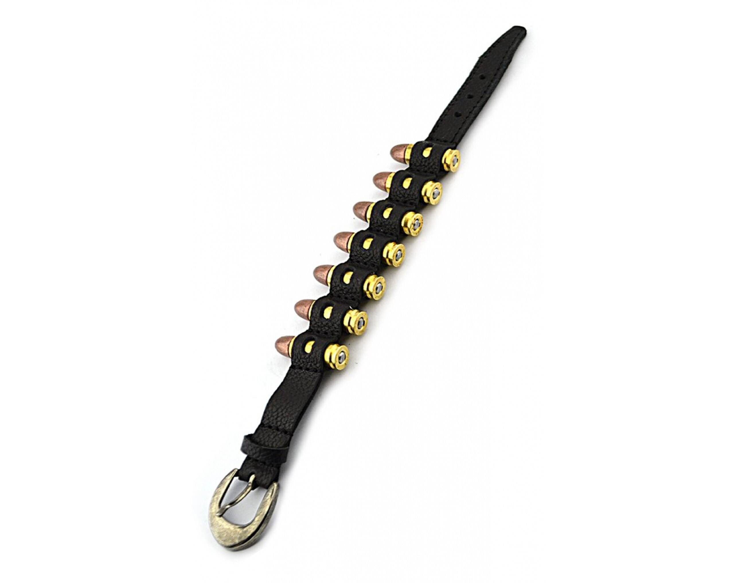 Leather Gothic 9mm Bullet Bracelet Adjustable Punk Wristband - Etsy