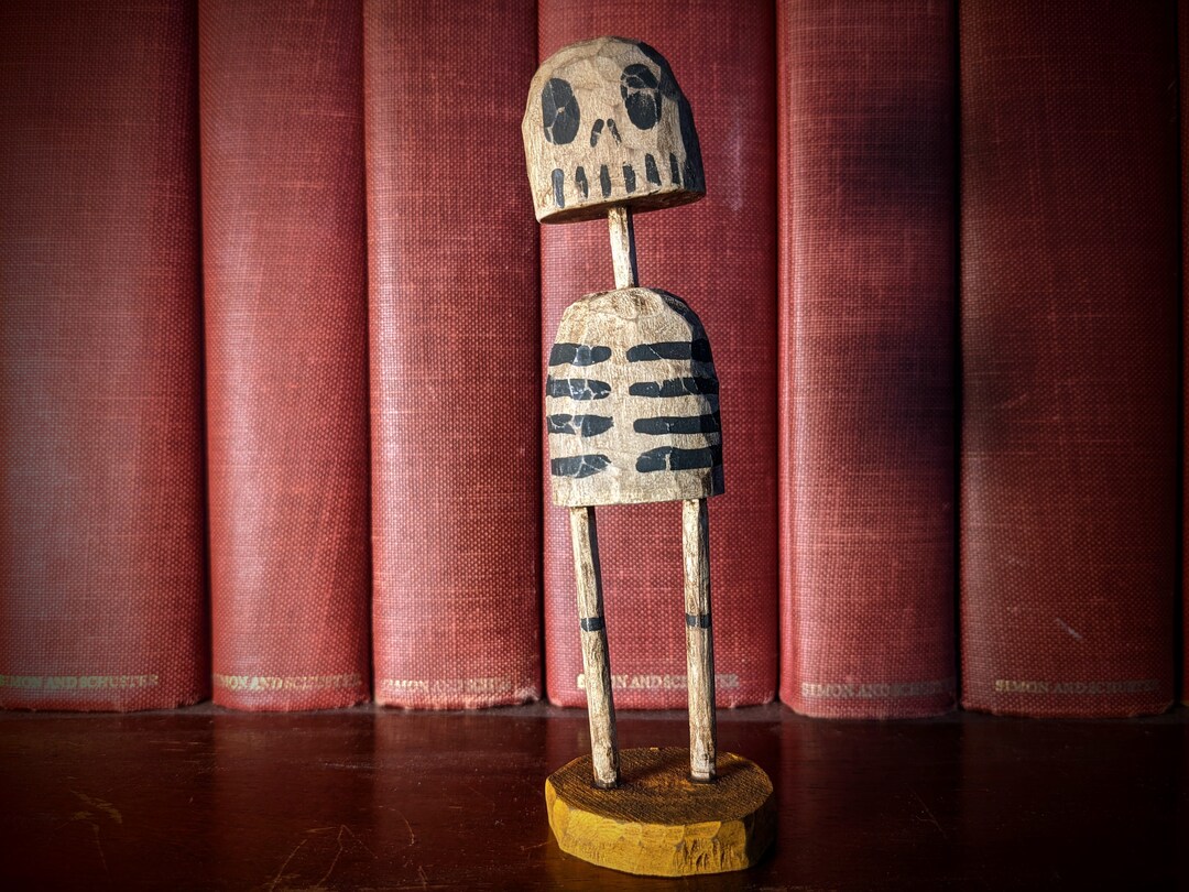 Skeleton Wooden Figurine - Etsy