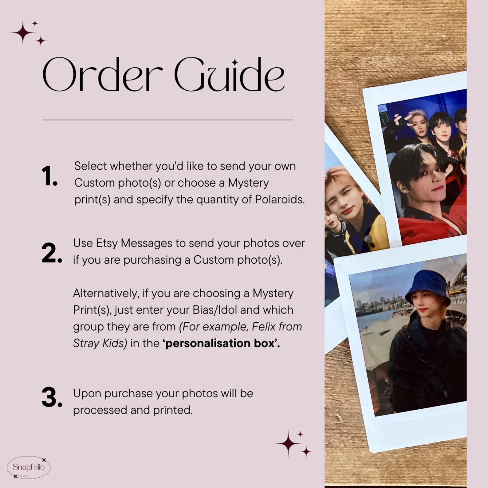 Kpop Square Instax Prints, Custom or Mystery - Etsy