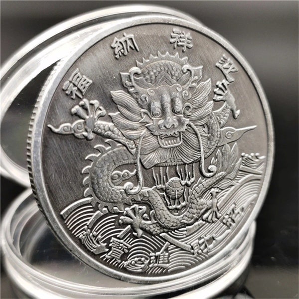 Chinese Silver Dragon Coin - Etsy