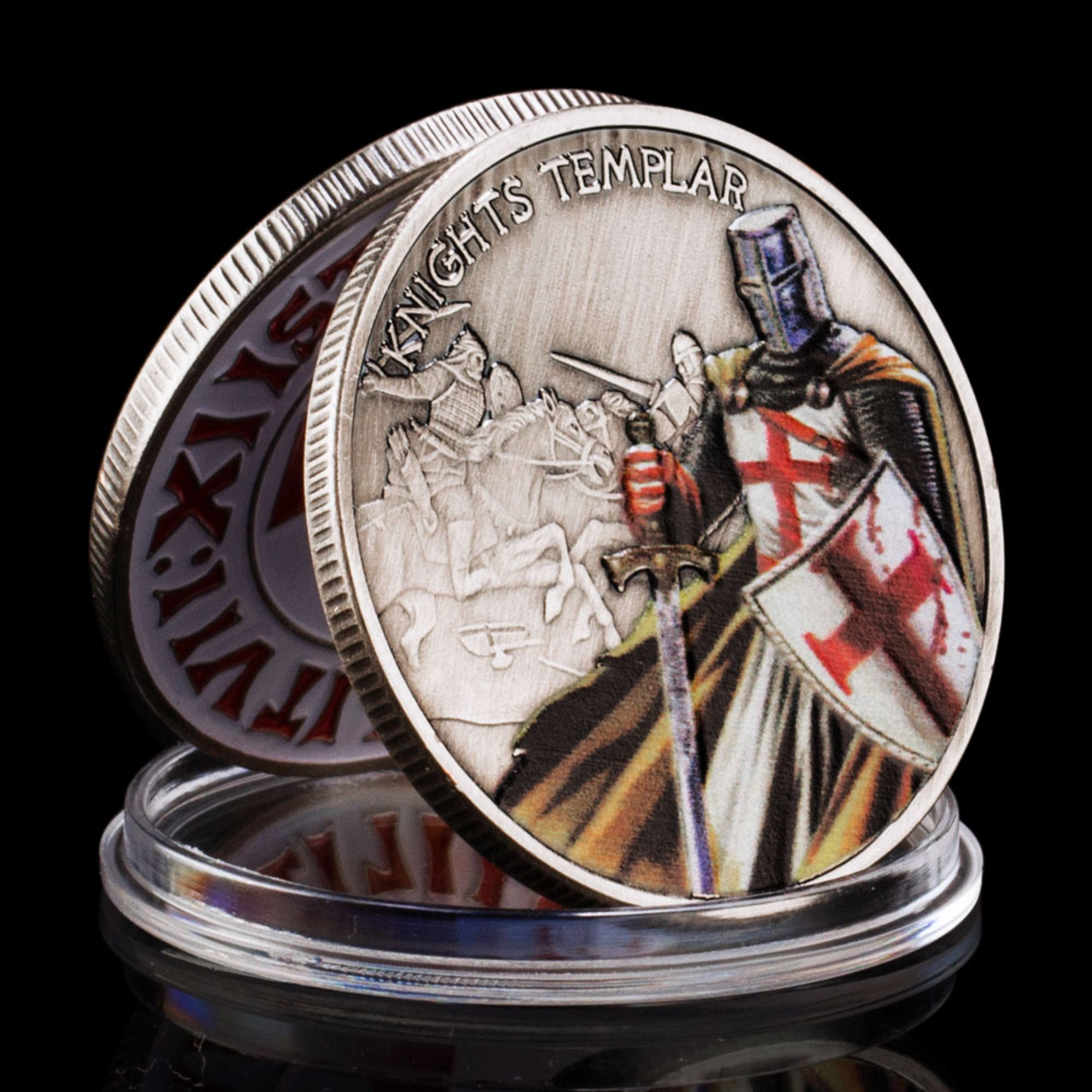 Knight Coin, Templar Medieval Coin, Antique Silver Plated Coin ...