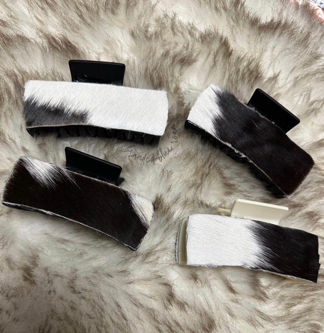 Western Genuine Cowhide Hair Claw Clips, Trending Western Hair Claw ...