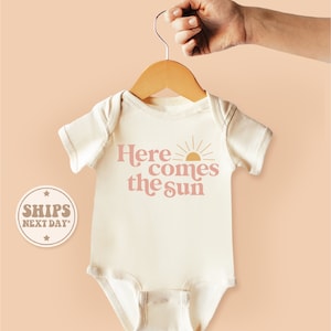 Here Comes the Sun Onesie®, Sun Baby Bodysuit, Retro Natural Summer ...