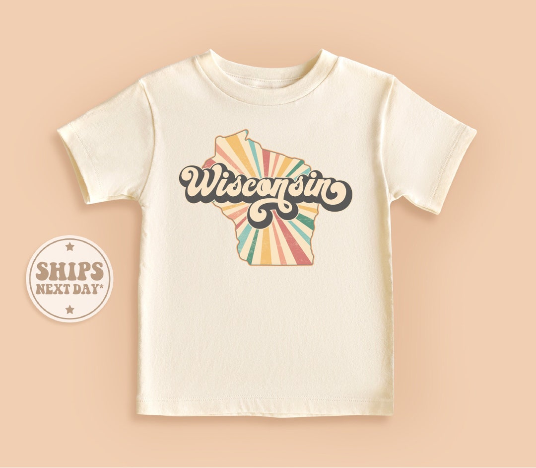 Wisconsin Baby Shirt, Retro Natural Kids Gift, Cute State Toddler Shirt ...
