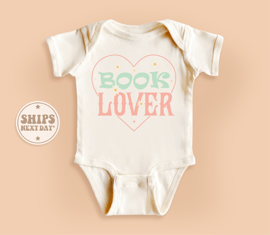 Book Lover Baby Onesie®, Book Reading Baby Bodysuit, Cute Natural Baby ...