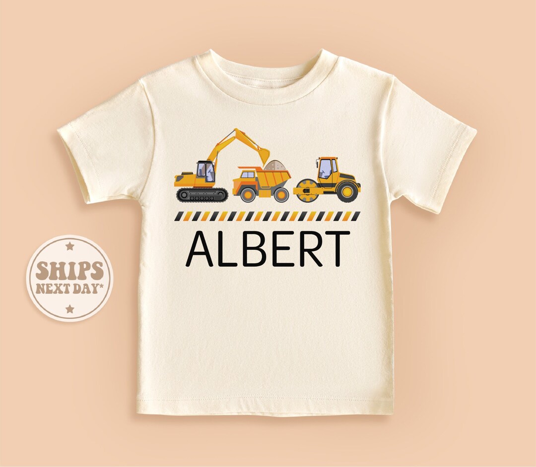 Personalized Construction Shirt, Custom Name Construction Baby Shirt ...