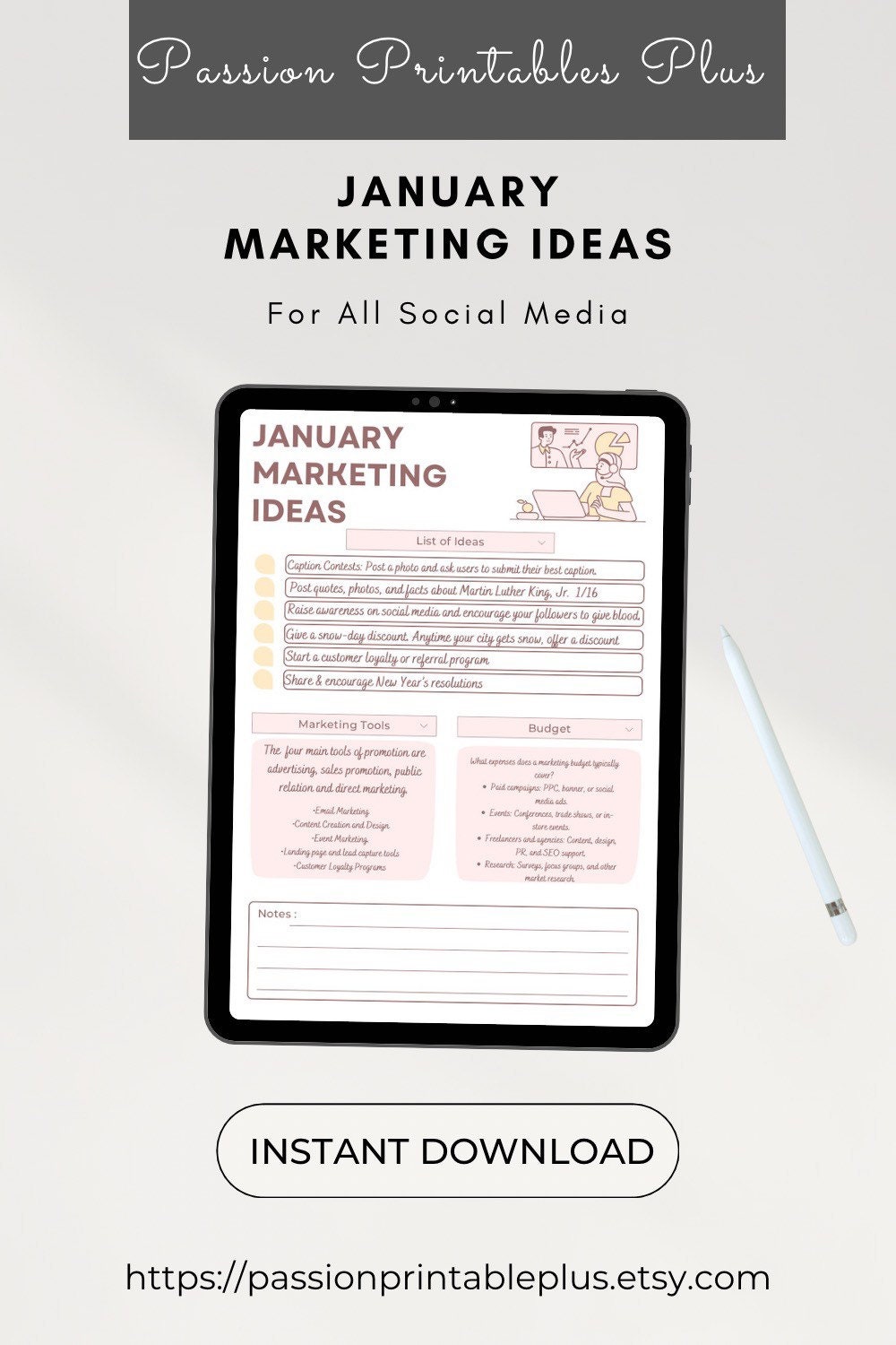 January Marketing Ideas Printable Instant Download File - Etsy