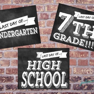 LAST Day of School Printable Chalkboard Signs BUNDLE (14 Images ...