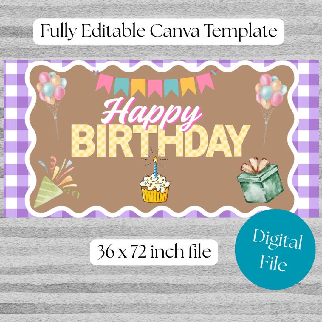 Editable Birthday Banner Template | Instant Download | Banner Sign ...