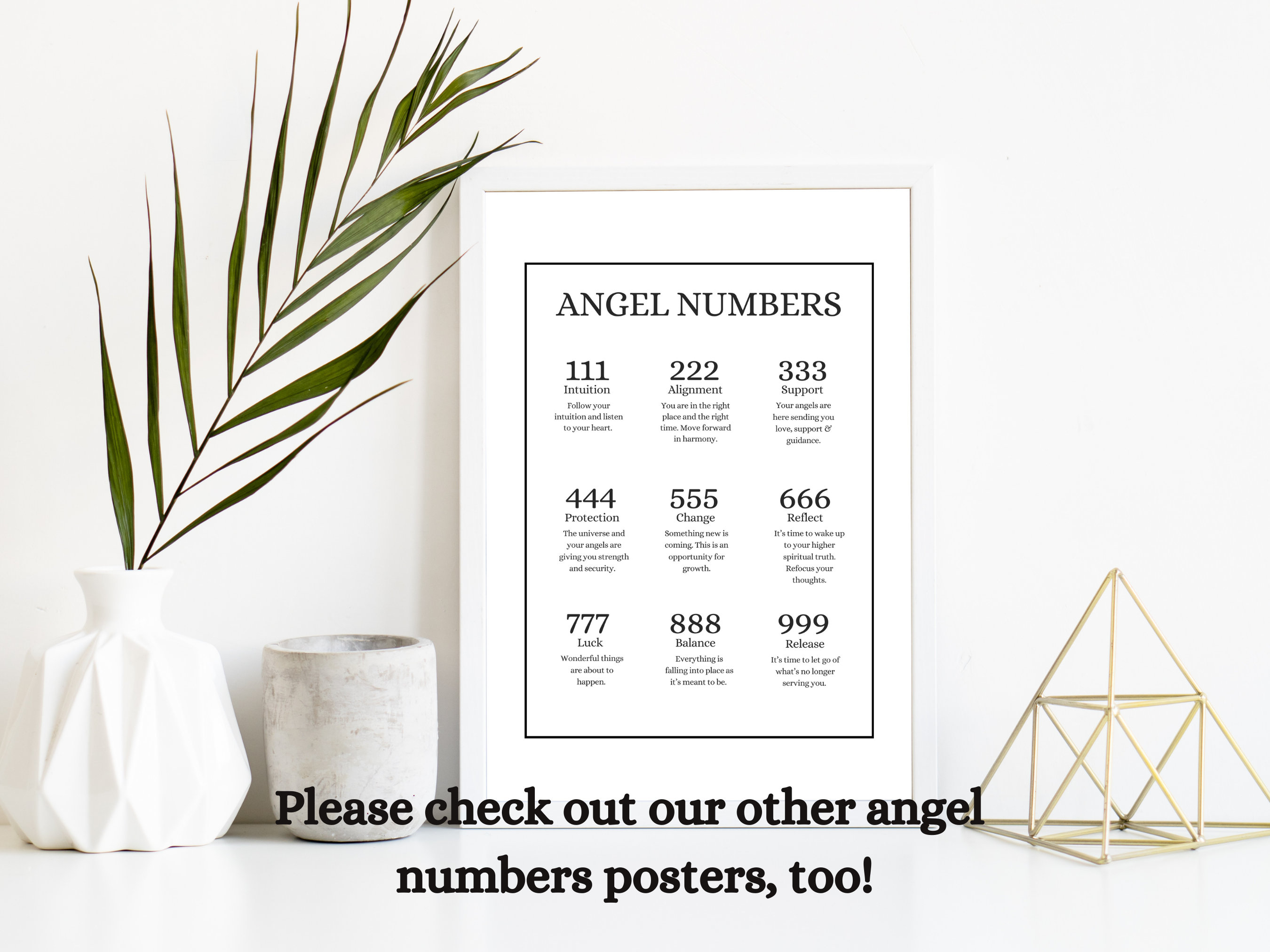 Angel Numbers Poster Aura Wall Art Printable Home Decor - Etsy
