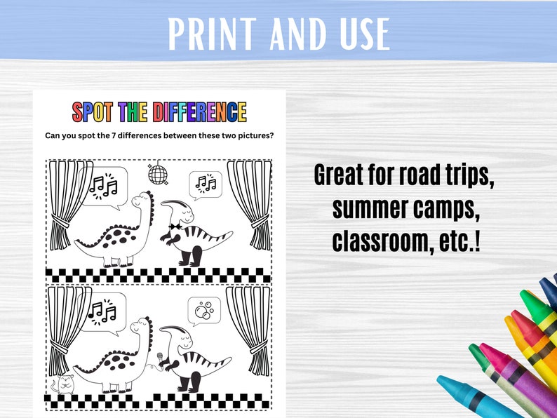 Spot the Difference Coloring Pages Dinosaur Theme - Etsy Australia