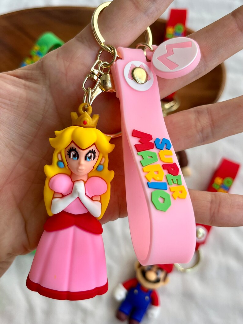 Super Mario Bros Keychain Anime Movie 3D Characters Miniature - Etsy