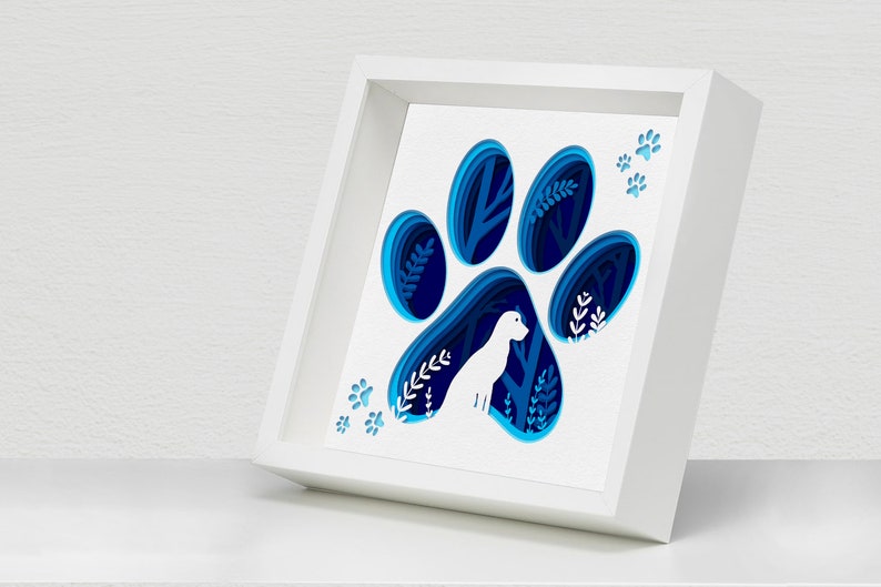 3D Dog Paw Shadow Box SVG, Mandala Layered Laser Cut - Etsy