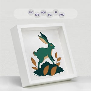 Multi-layered Rabbit SVG, Forest Rabbit Shadow Box - Etsy