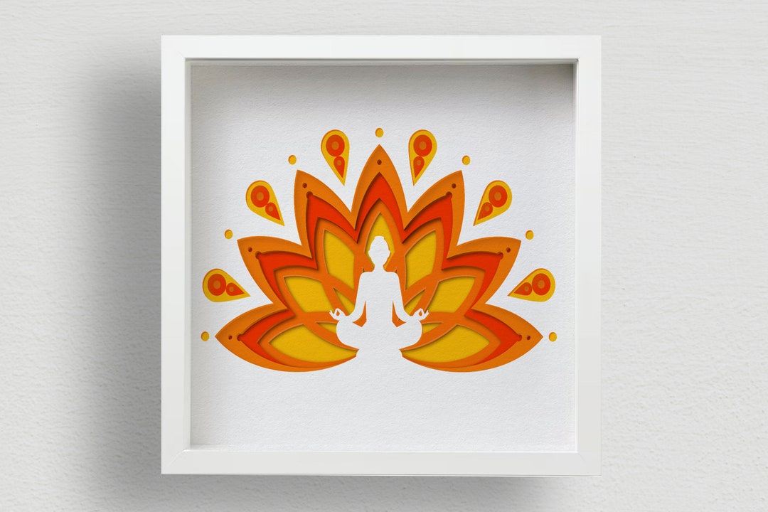3D Lotus Buddha Shadow Box SVG Yoga Meditation Mandala Laser - Etsy