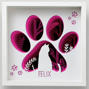 3D Cat Paw Shadow Box SVG, Multi - Layered Laser Cut Files - Etsy