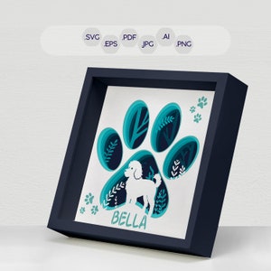 3D Cavapoo Dog Paw Shadow Box SVG, Cavoodle Layered Laser Cut - Etsy