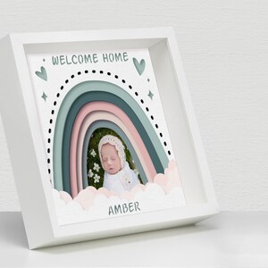 3D Baby Photo Frame Shadow Box SVG, Rainbow Layered Laser Cut - Etsy