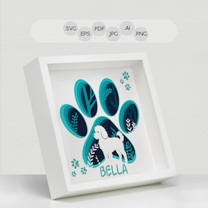 3D Cavapoo Dog Paw Shadow Box SVG, Cavoodle Layered Laser Cut - Etsy