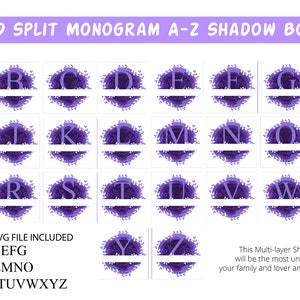 3D Split Monogram A-Z Shadow Box SVG, Customizable Alphabet Family Name ...