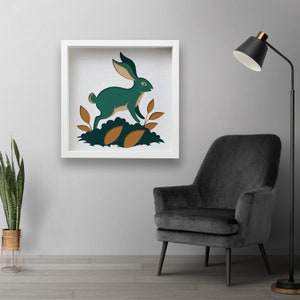 Multi-layered Rabbit SVG, Forest Rabbit Shadow Box - Etsy