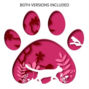3D Cat Paw Shadow Box SVG Bundle, Personalized Multi-layered Laser Cut ...