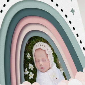 3D Baby Photo Frame Shadow Box SVG, Rainbow Layered Laser Cut - Etsy