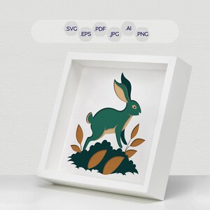 Multi-layered Rabbit SVG, Forest Rabbit Shadow Box - Etsy