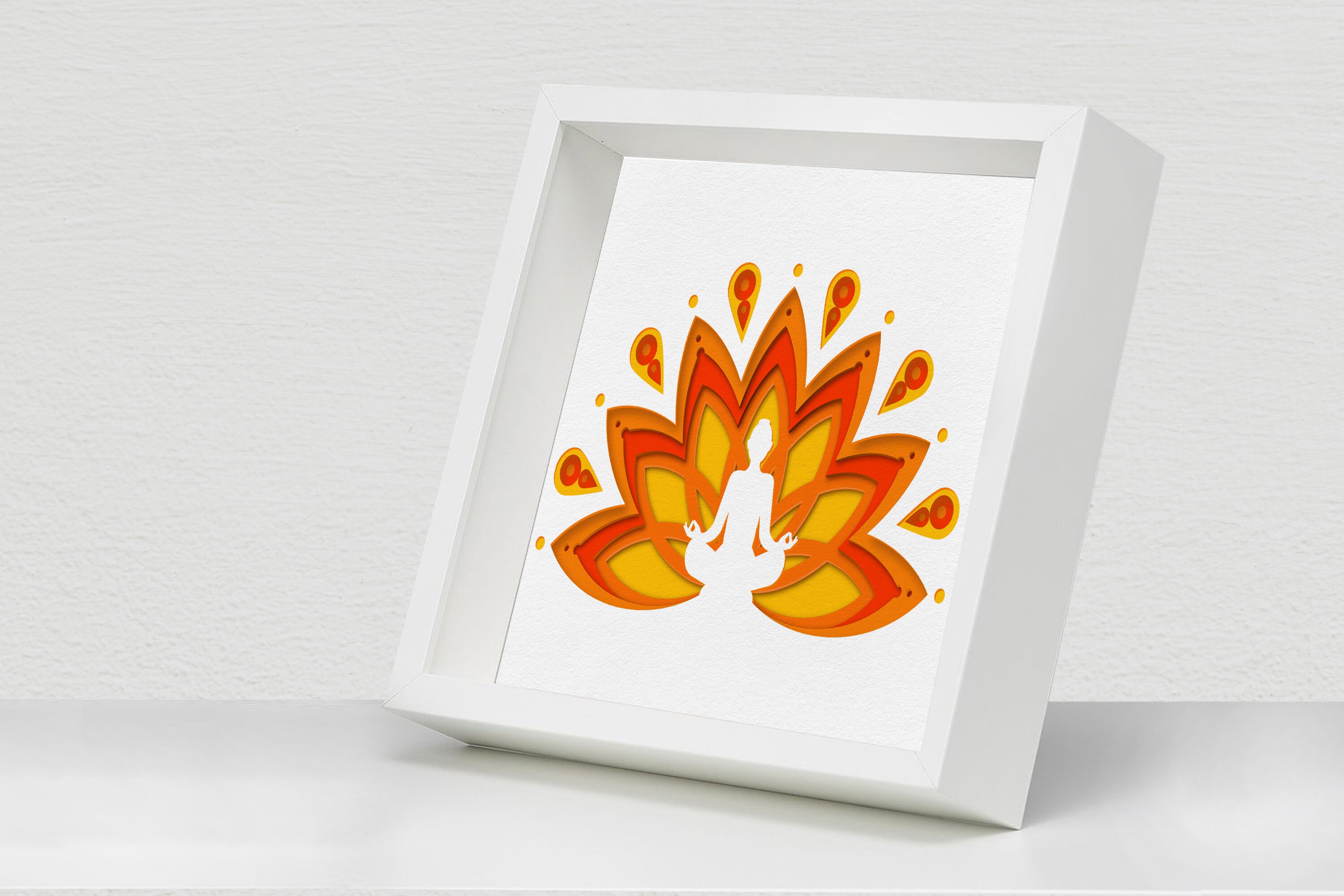 3D Lotus Buddha Shadow Box SVG Yoga Meditation Mandala Laser - Etsy