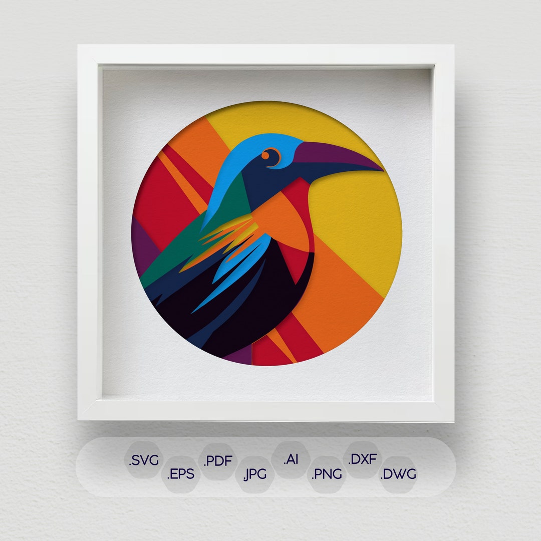 3D Colorful Bird Shadow Box SVG, Multi-layered Laser Cut - Etsy