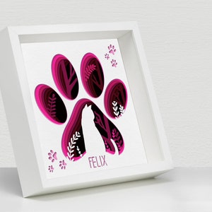 3D Cat Paw Shadow Box SVG, Multi - Layered Laser Cut Files - Etsy