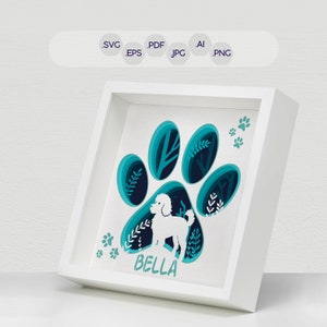 3D Cavapoo Dog Paw Shadow Box SVG, Cavoodle Layered Laser Cut - Etsy