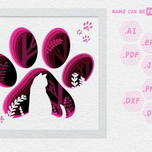 3D Cat Paw Shadow Box SVG, Multi - Layered Laser Cut Files - Etsy