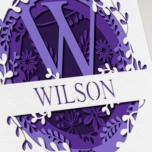 3D Split Monogram A-Z Shadow Box SVG, Customizable Alphabet Family Name ...