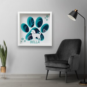 3D Cavapoo Dog Paw Shadow Box SVG, Cavoodle Layered Laser Cut - Etsy