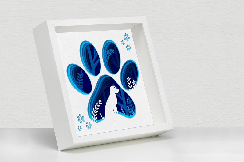 3D Dog Paw Shadow Box SVG, Mandala Layered Laser Cut - Etsy