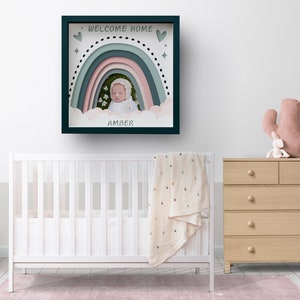 3D Baby Photo Frame Shadow Box SVG, Rainbow Layered Laser Cut - Etsy