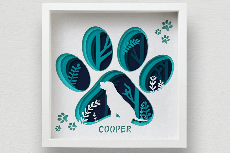 3D Labrador Dog Paw Shadow Box SVG, Mandala Layered Laser Cut - Etsy