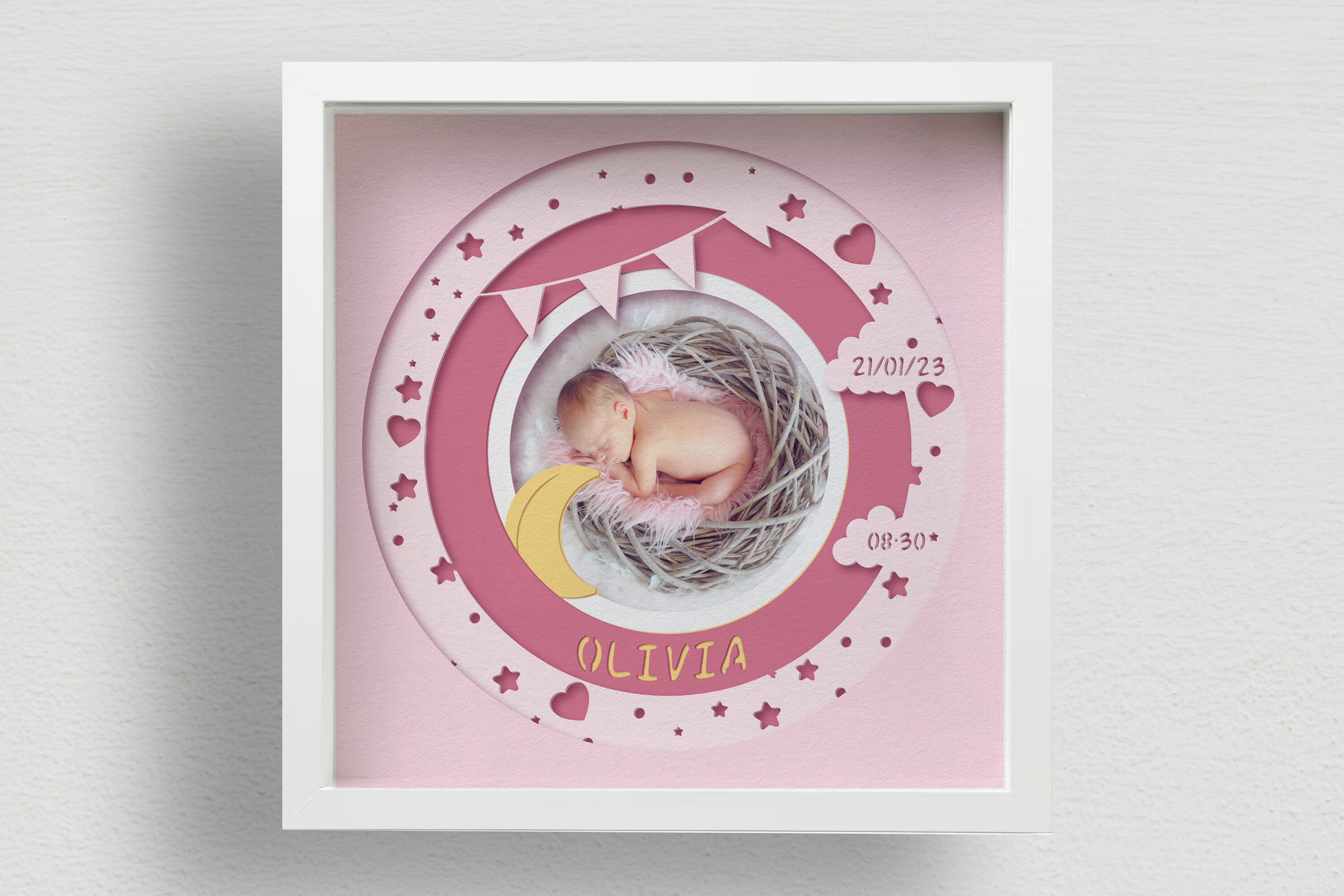 3D Baby Photo Frame Shadow Box SVG Bundle Multi-layered Paper - Etsy ...