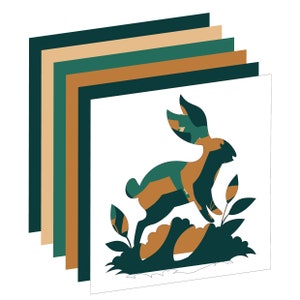 Multi-layered Rabbit SVG, Forest Rabbit Shadow Box - Etsy