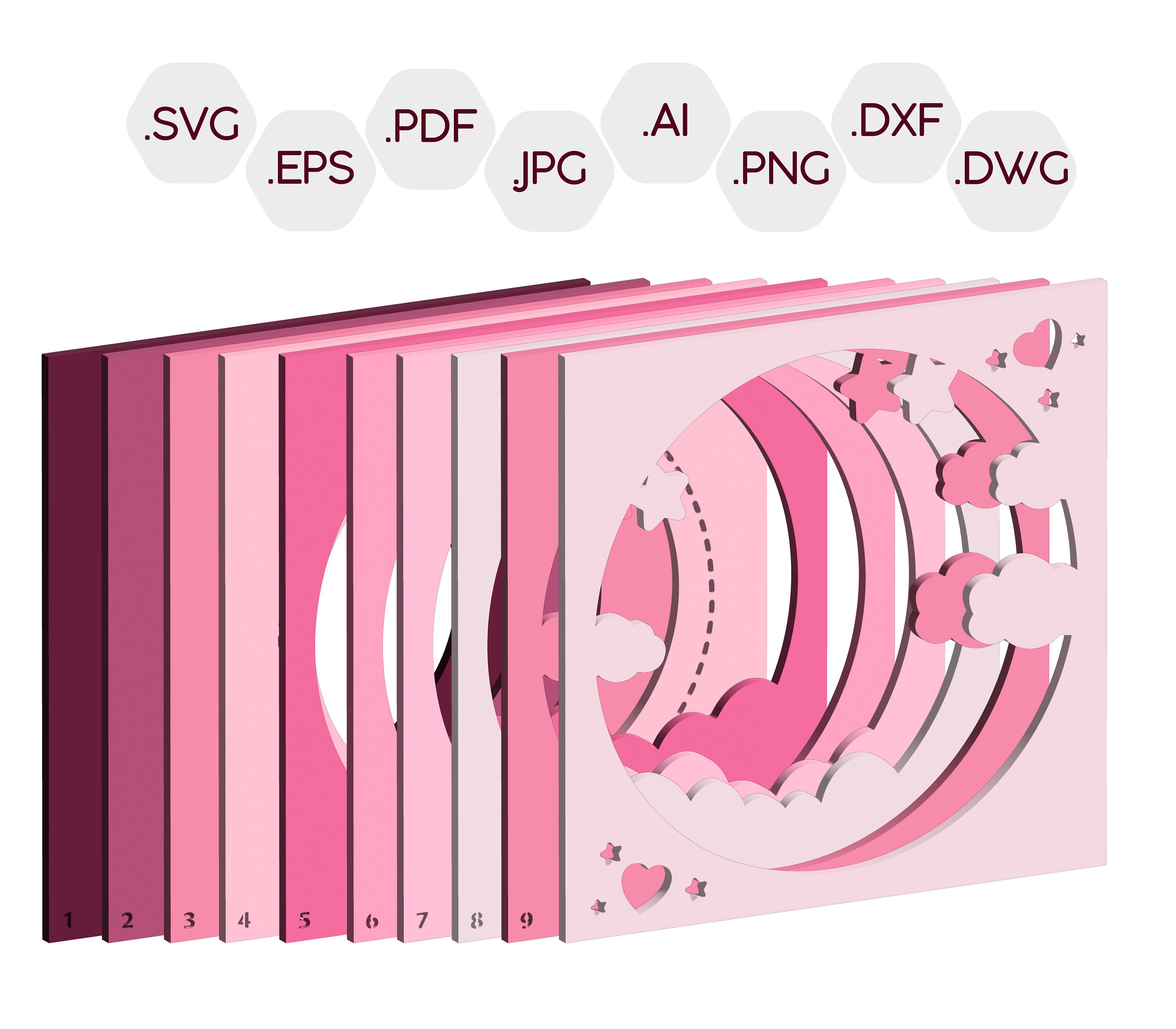 3D Baby Photo Frame Shadow Box SVG, Multi-layered Paper Cut - Etsy UK